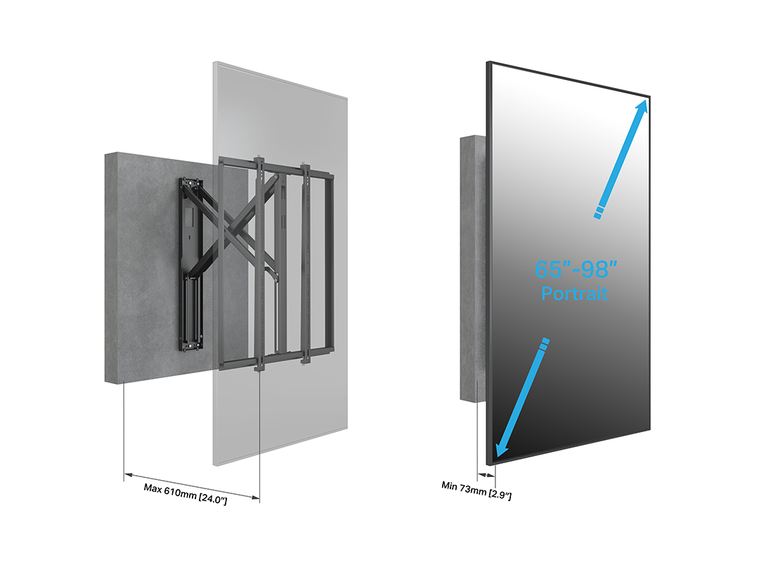 Push Out Tilt Wall Mount, 43–86 inch – VESA 600 Compatible