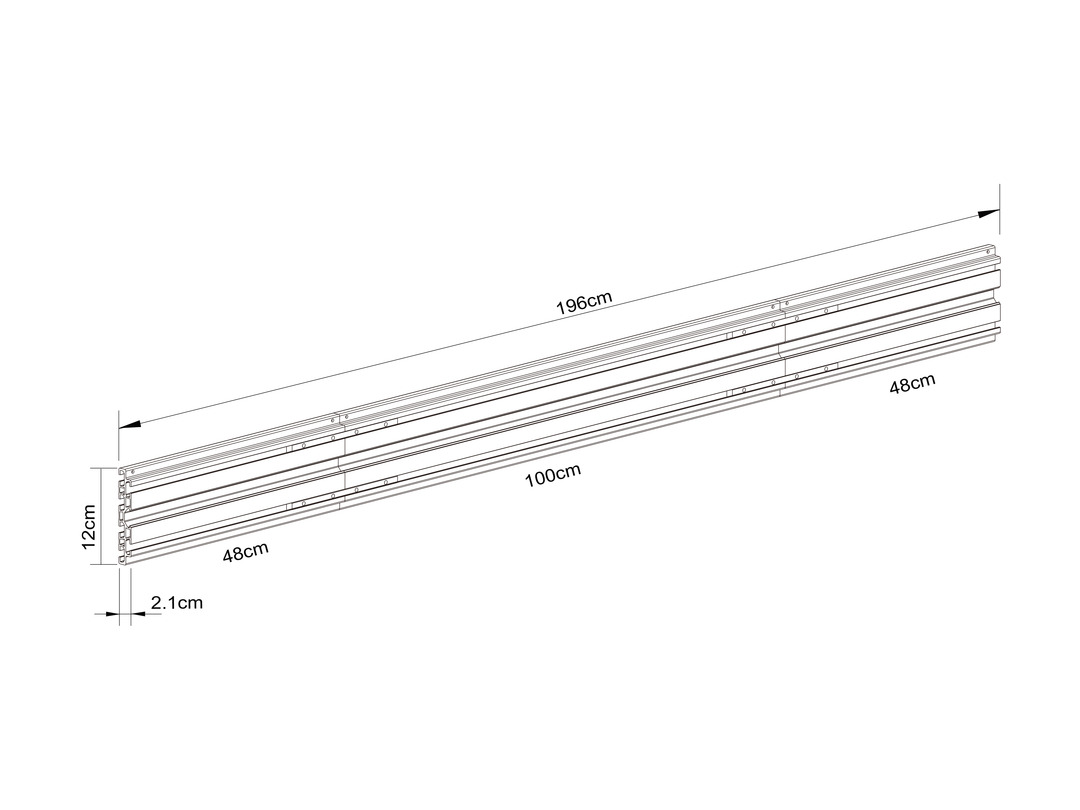M Pro Series - Dual Screen Rail 196cm Black - Multibrackets