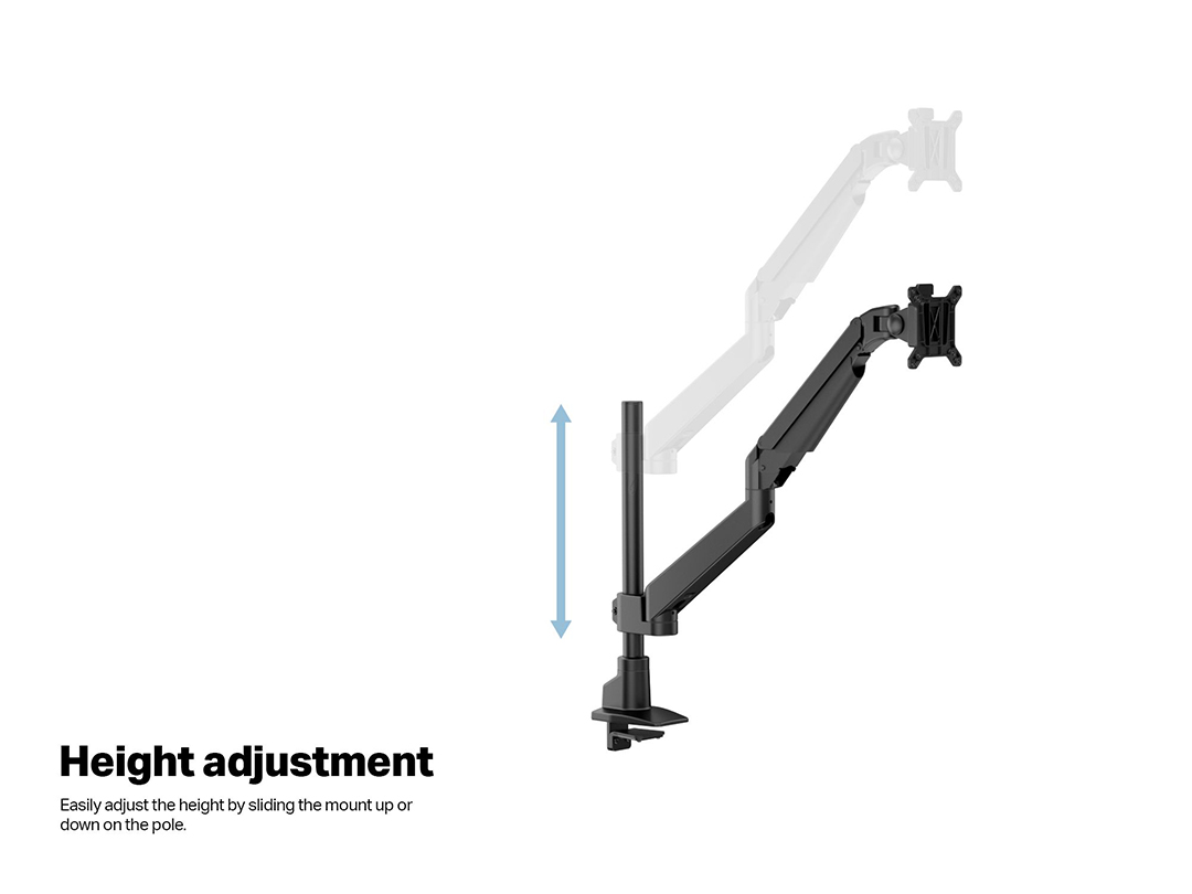 M VESA Gas Lift Arm Basic Single Pole - Multibrackets