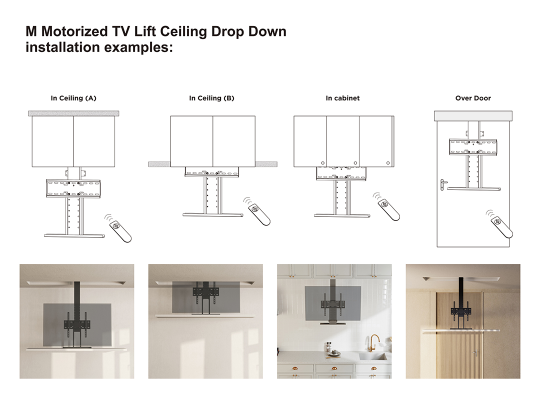 M Motorized TV Lift Ceiling Mount 32"-55" Drop Down - Multibrackets