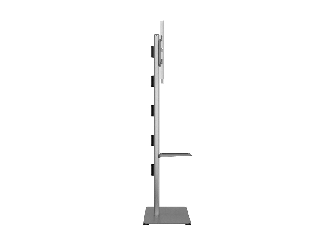M Display Stand 180 Single Silver w Floorbase/Shelf - Multibrackets