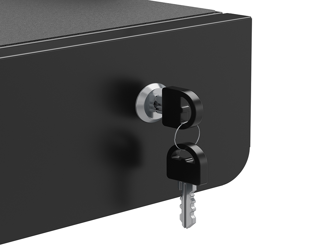 M Under Desk Drawer Lockable Black with Shelf - Multibrackets