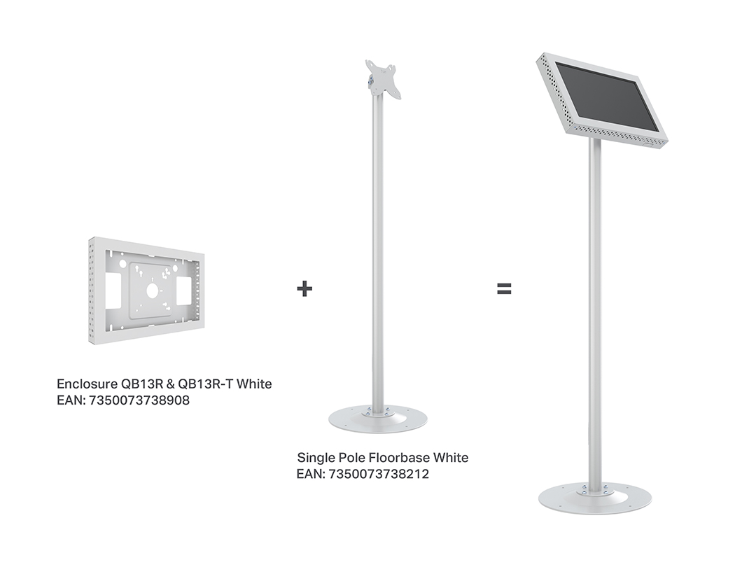 M Pro Series Single Pole Floorbase White - Multibrackets