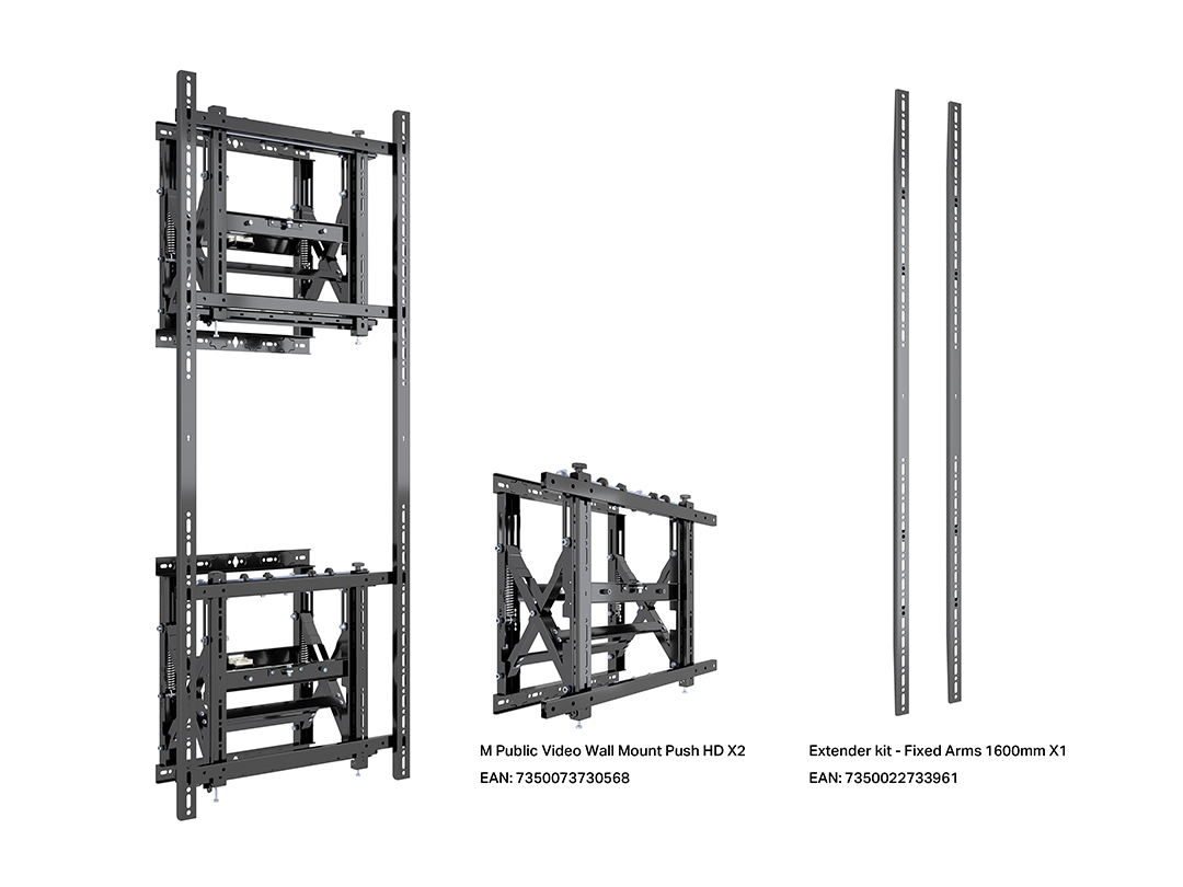 M Public Video Wall Mount Push HD 1200 XL - Multibrackets